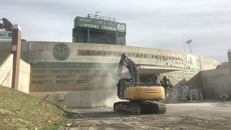 Inside CSU's football stadium demolition - Construction & Demolition ...
