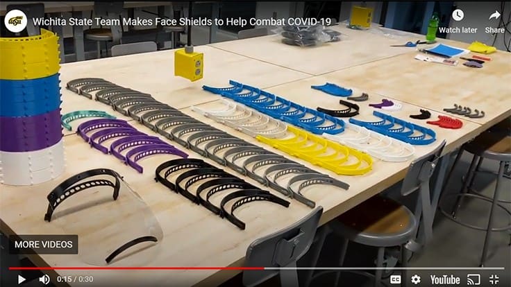 Wichita State works with WPD to produce face shields (video) - Today's ...