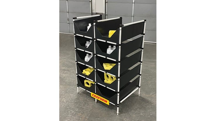 Creform’s rack with angled shelves - Today's Medical Developments