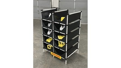 Angled shelf rack - Aerospace Manufacturing and Design