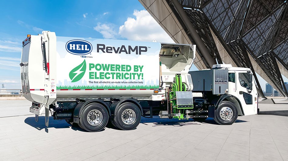 Heil introduces electric automatic side loader - Recycling Today