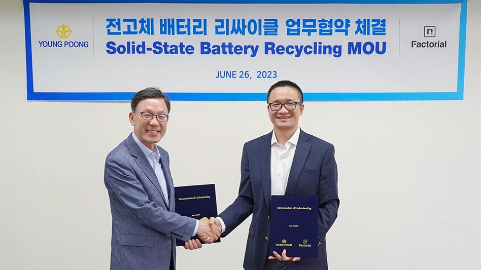 Factorial Energy, Young Poong partner to research lithium-metal battery ...