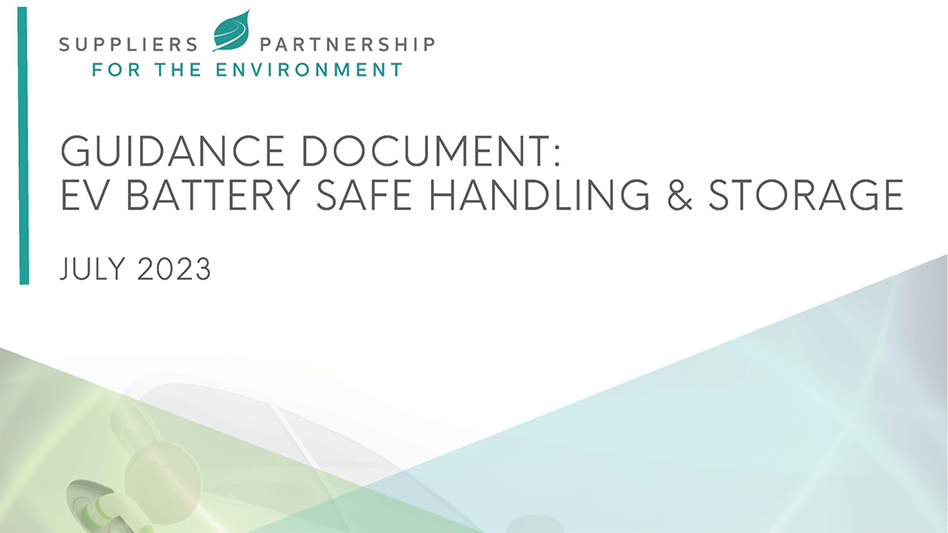 New EV Battery Safe Handling & Storage Guidance developed by global ...